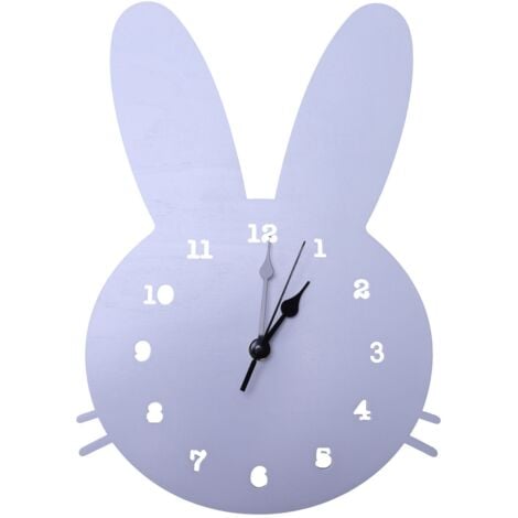 Nordic Style Wooden Clock Girls Bedroom ChildrenS Room Cartoon Mute ...