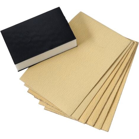 Flocking Yellow Sandpaper Contains 1 Sponge Block, 80 Mesh, 120 240 ...
