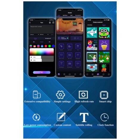 LED Pixel APP Cellphone Control Display 16X16 Programmable Night Light ...