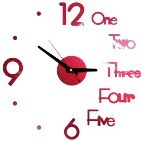 Large Modern 3D Wall Clock Kit,Silent NonTicking DIY Frameless Mirror ...