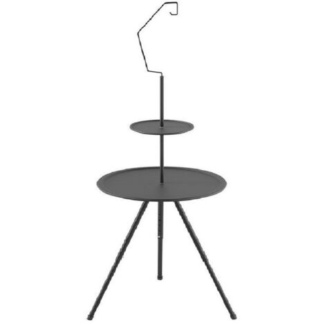 Round Camping Table Double Layer Small Compact Beach Camp Accessories ...