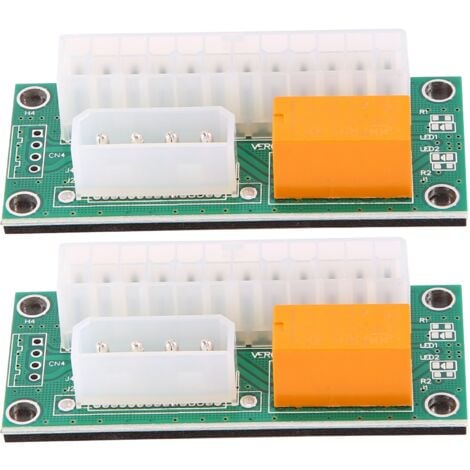 2 Pack Dual PSU Multiple Power Supply Adapter,Add2Psu ATX 24 Pin to ...