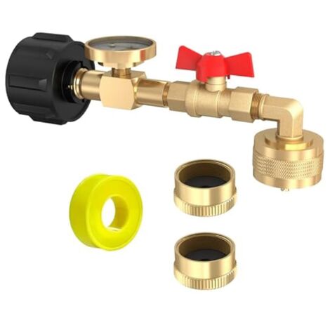 Swivel Propane Refill Elbow Adapter 1lb to 20lb QCC1 with Gauge and on ...