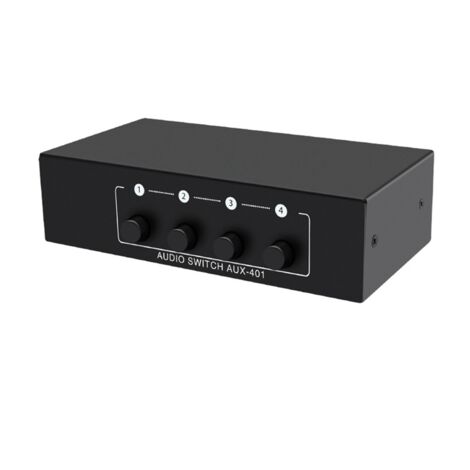 AUX Audio Switcher 4 in 1 Out Stereo Selector 4X1 3.5mm Aux L/R Switch ...