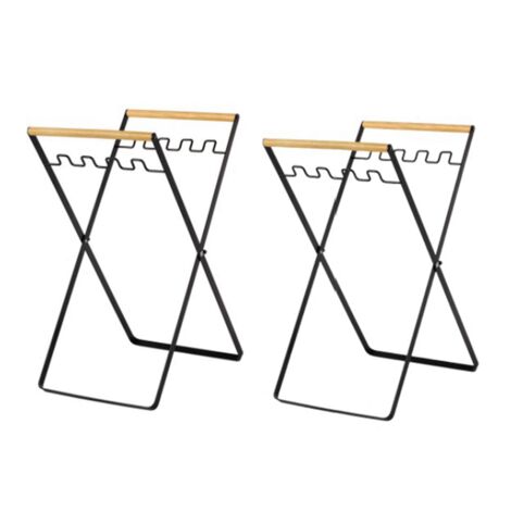 Trash Bag Holder with Wood Handle Portable Kitchen Garbage Sorting Rack ...