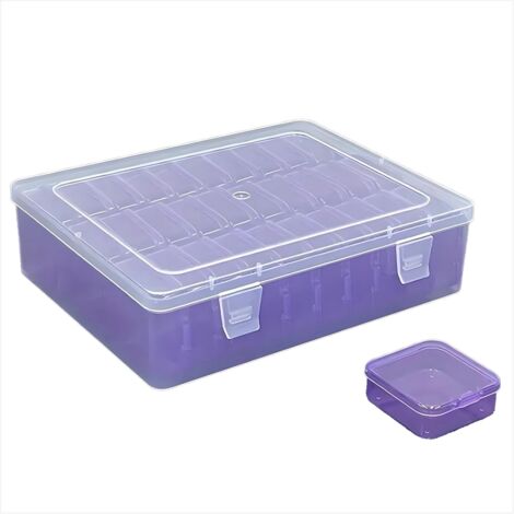 Mini Tool Box with Hinged Lid, 30 Compartments Small Items Crafts ...