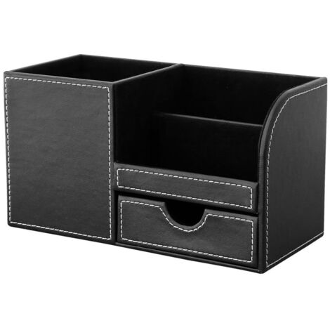 1pcs PU Leather Multi-function Desk Stationery Organizer Storage Box ...