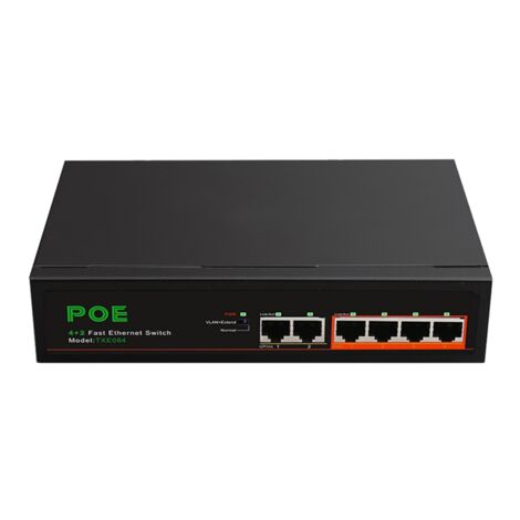 6 Ports POE Switch 4-PoE+2 UP-Link-US Plug