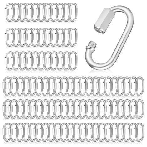 100 Pcs Quick Chain Link Heavy Duty D Shape Connector for Chains ...