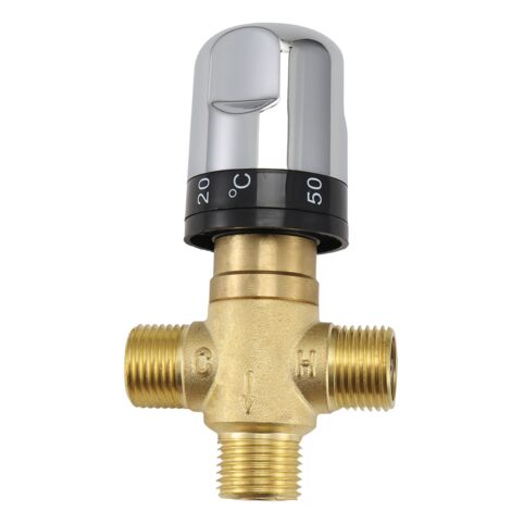 Thermostatic Mixing Valve Solid Brass G1/2 for Shower System Water ...