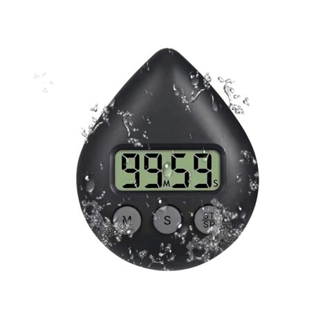 Silent Non-Ticking Battery Operated Shower Timer, Waterproof Digital ...