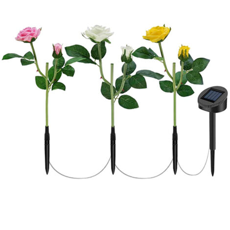 Outdoor Solar Garden Light with 6 Roses LED Lighting for Garden ...