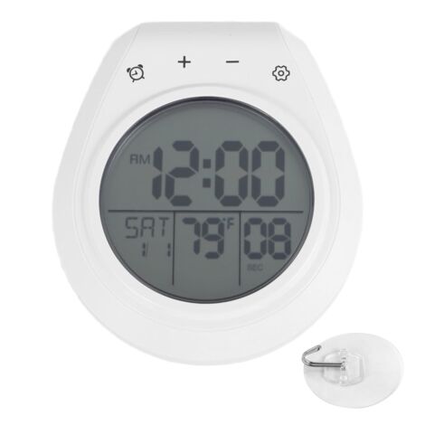 Digital Shower Clock Waterproof, Bathroom Timer Clock, Kitchen Wall LCD ...