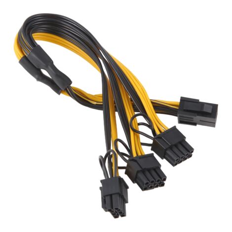 ATX 12V CPU 8 Pin to 3X 8Pin (6+2) PCI-E Male Splitter Power Extension ...