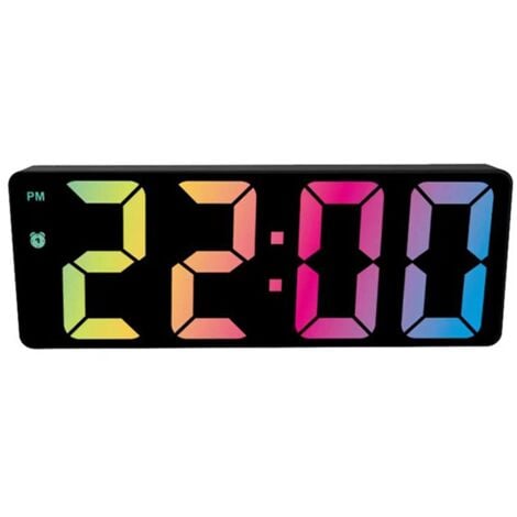 Digital Alarm Clock Colorful LED Screen Display Modern Desktop Clocks ...