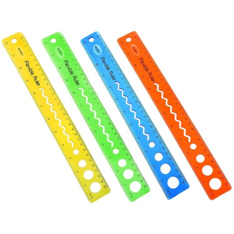Flexible Ruler 12 Inch 4 Pieces Student Transparent Ruler Student Anti ...