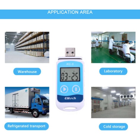 RC-5 High-Precision Digital USB Temperature Data Logger for Warehouse ...