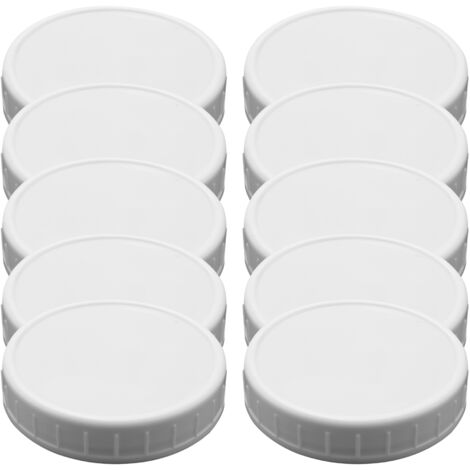 10Pcs Plastic Storage Caps Lids Ribbed for 86mm Standard Regular Mouth ...