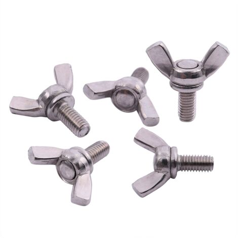 M5 Thread 304 Stainless Steel Thumb Wing Hand Bolt Screws 5pcs