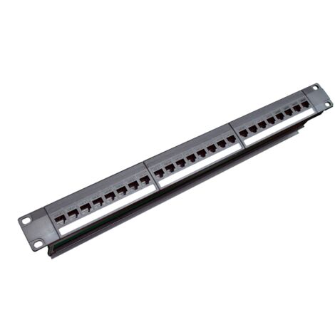 19Inch 1U Cabinet Rack Pass-Through 24 Port CAT6 Patch Panel RJ45 ...