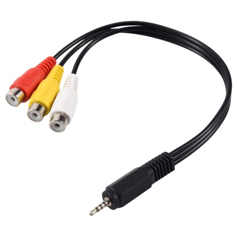 2.5mm Mini AV Male to 3RCA Female M/F Audio Video Cable Stereo Jack ...