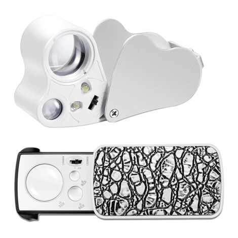 2 Pieces Jewelers Loupe 30X 60X 90X Eye Magnifier Jewelry Magnifying ...