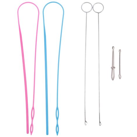 6 Pieces Sewing Loop Kit, Turner Hook Flexible Drawstring Threader Metal Tweezers Long Tool with ...