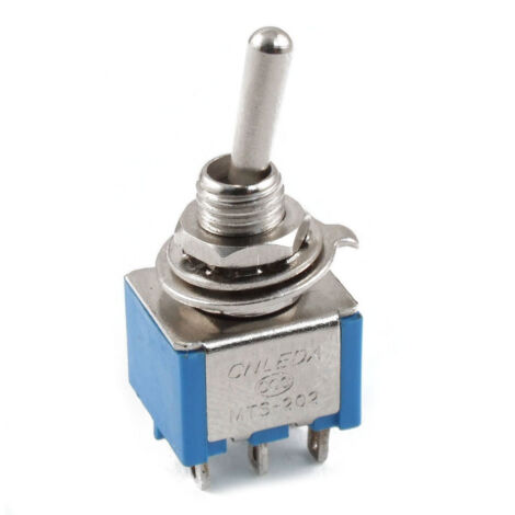 AC 3A/250V 6A/125V 6 Pin DPDT On/On 2 Position Mini Toggle Switch Blue