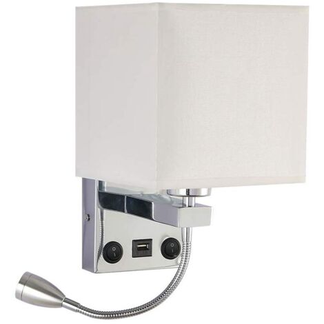 Modern LED Wall Light Bedside Bedroom with USB Switch Indoor Headboard ...
