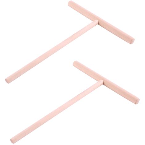 Practical T-Shaped Crepe Maker Wooden Spreading Stick Crepes Tool Kit 2 Pcs