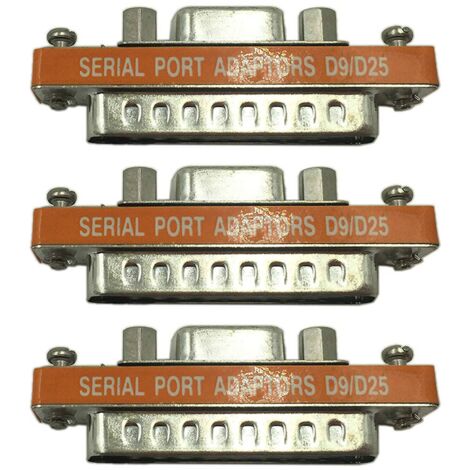 3X Db9 To Db25 Male Mini Serial Port Cable Adapter Gender Changer