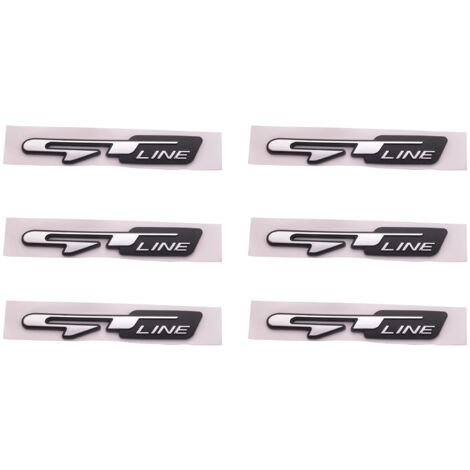 6X Cool 3D Car Styling Sticker GT Line Letters for Rear Door