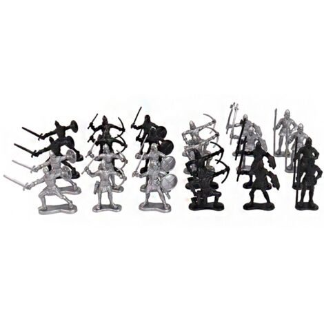 24Pcs/Set Simulation Action Figures Roman Medieval Knights Soldier ...