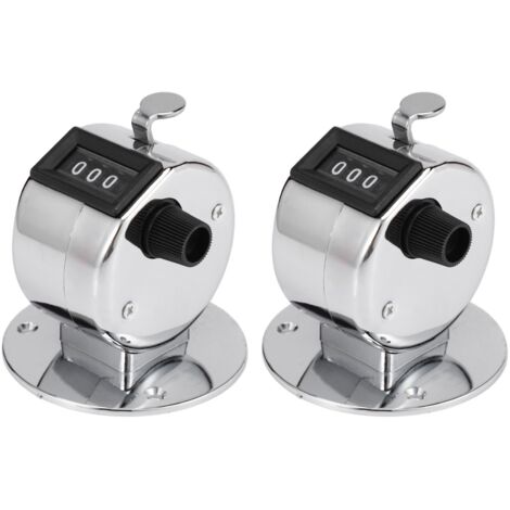 2X Round Base 4 Digit Manual Hand Tally Mechanical Palm Click Counter