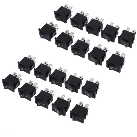 20 x DPST Double Pole Single Throw Rocker Switch 10A/125V 6A/250V AC