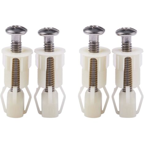 4Pcs DIY Plastic Toilet Seat Screws Fixings Fitting Seats Hinges Repair ...