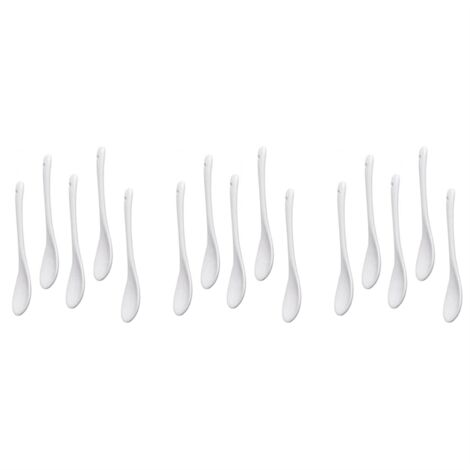 15 Pieces White Porcelain Egg Spoons Ceramic Coffee Spoon