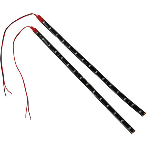 2 X Flexible Lighting Strip Lamp 12V 15 SMD LEDs 30CM Waterproof Red