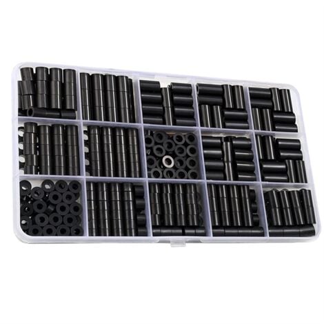 550 Pieces Screw Spacers Electrical Socket Black Nylon Round Spacer for ...