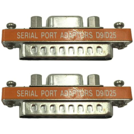 2X Db9 To Db25 Male Mini Serial Port Cable Adapter Gender Changer