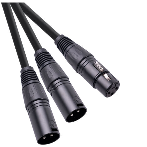 XLR Splitter Cable, 3 Pin XLR to Dual Male Balanced Microphone Y Patch ...