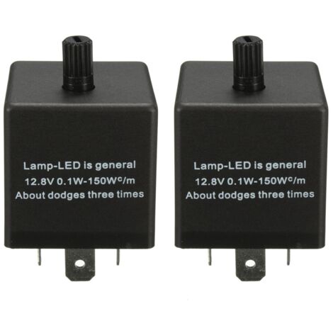 2X 12V 3 Pin LED Car Flasher Adjustable Flash Relay for Indicator Light