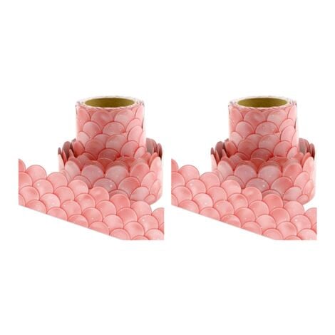 2pcs 20M Ombre Pink Scallop Bulletin Board Borders Rainbow Straight ...