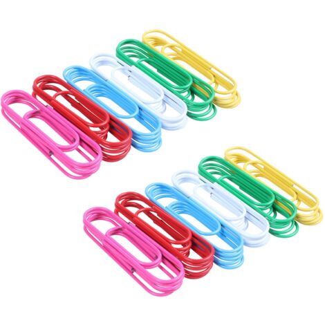 Large Vinyl Coated Paper Clips, 60 Pack 4 Inch Paper Clip Holder Large ...