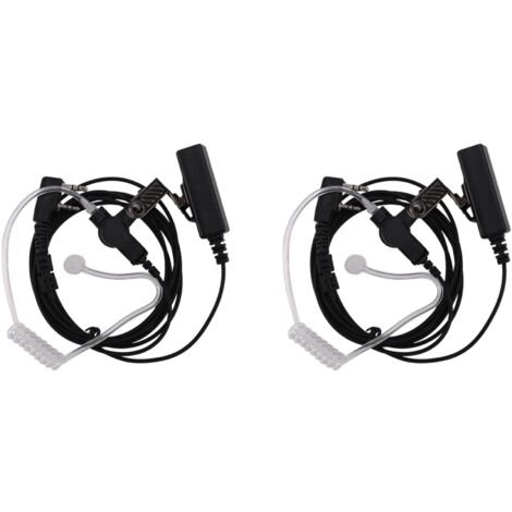 2X 2 Pin Concealed Acoustic Air Tube Security Earpiece Headset ...