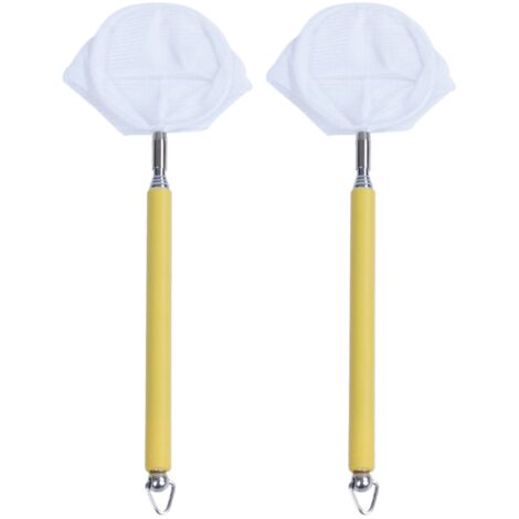 2X Stainless Steel Round Net with Extendable Handle for Fish and Shrimp ...