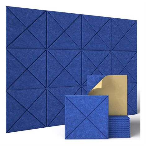 12 Pack X-Lined Acoustic Panels with Stickers, 12 x 12 x 0.4 in ...