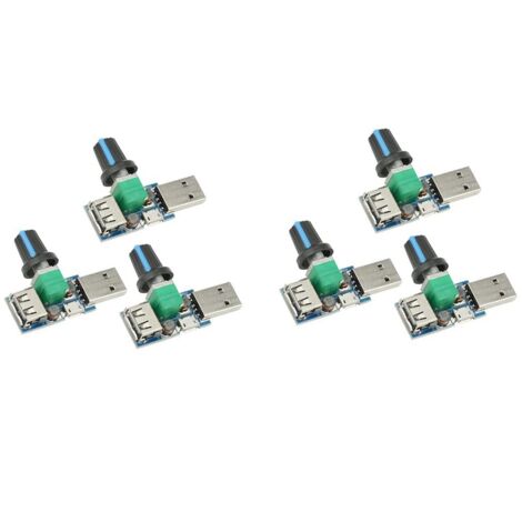 6Pcs 5W USB Fan Air Volume Speed Stepless Regulator Controller Module ...
