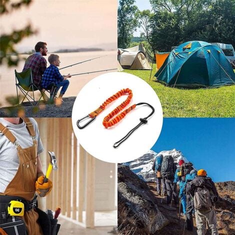 12-Piece Safety Tool Lanyard Set with Carabiner, Adjustable Shock ...