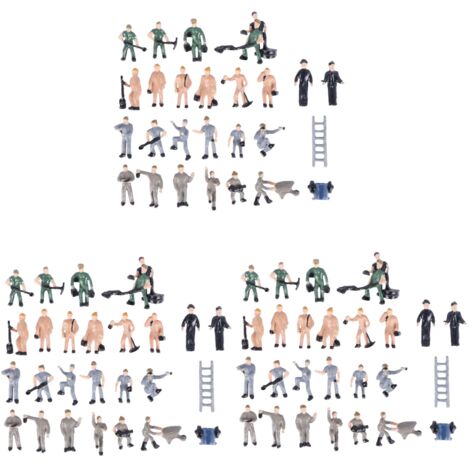 75Pcs 1:87 Painted Figures Miniature Railway Workers Figures with ...